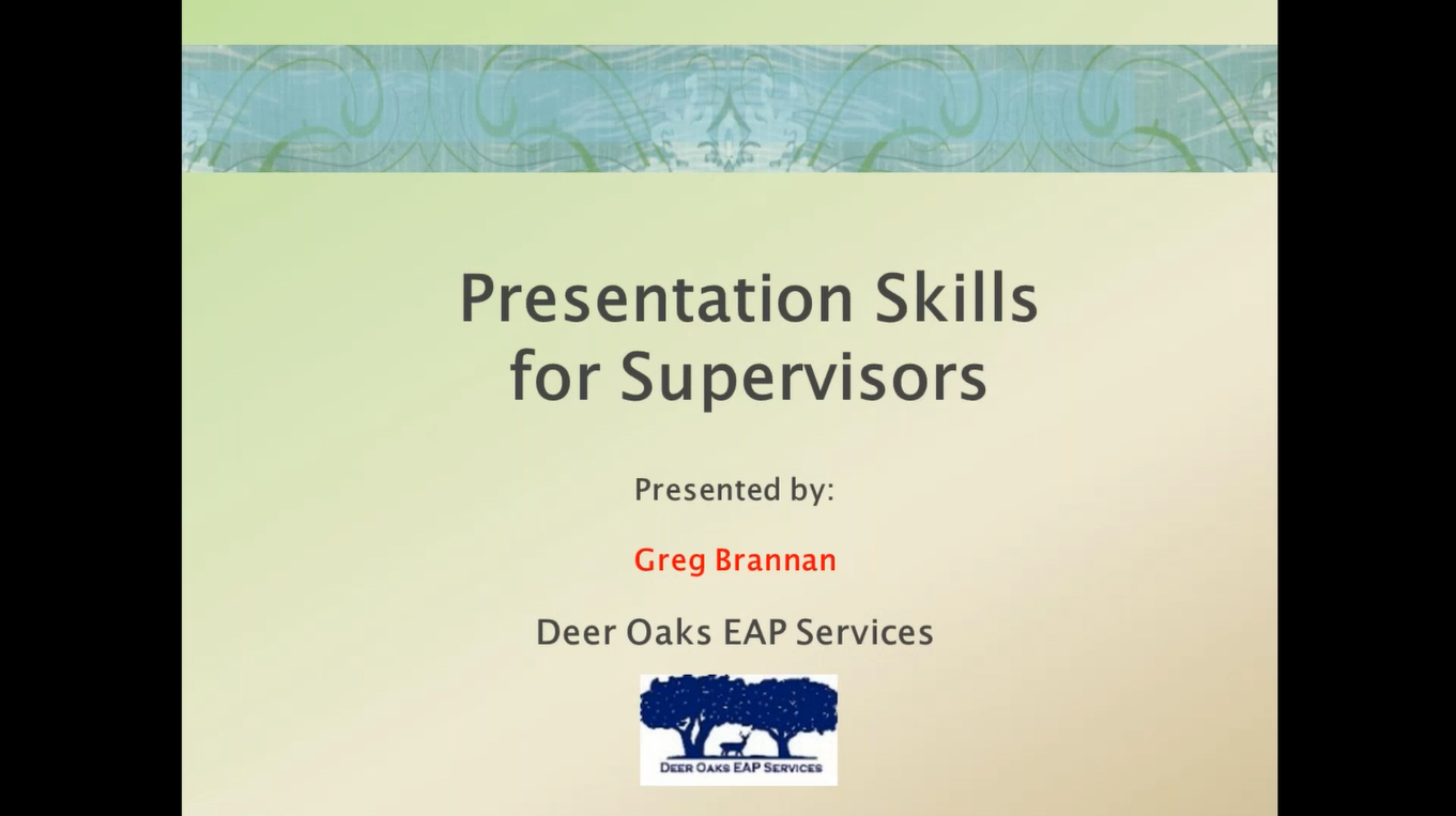 Deer Oaks Supervisor Excellence Series Videos - Texas Health And Human ...